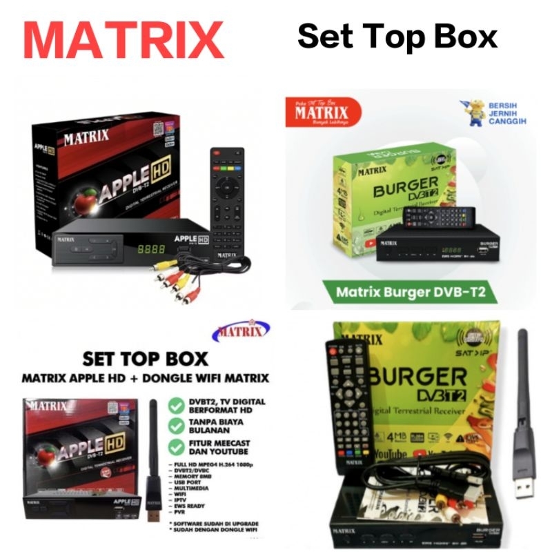 Jual Set Top Box Matrix Apple Merah Dan Matrix Burger | Shopee Indonesia
