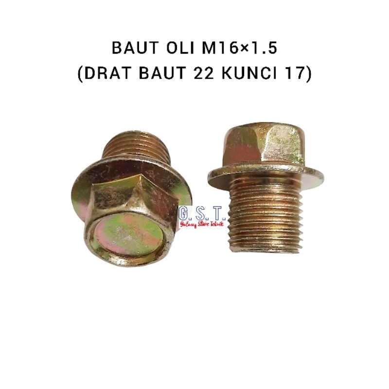 Jual Baut Karter Oli M16 × 1.5 Baut Tutup Oli Carter M16 P1.5 Kepala Kunci 17 | Shopee Indonesia