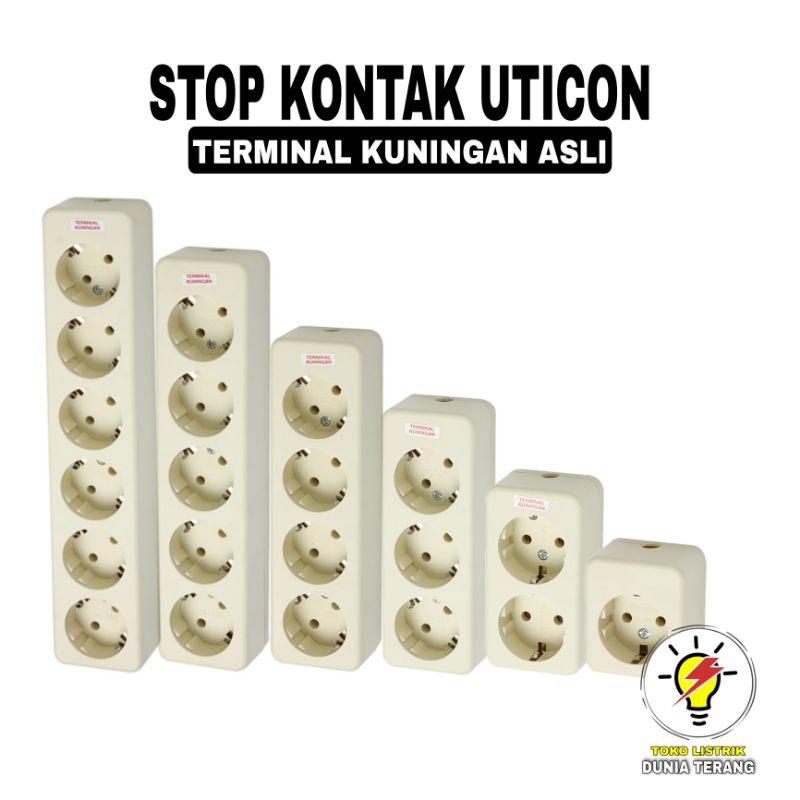Jual Stop Kontak UTICON 1/2/3/4/5/6 Lubang TERMINAL KUNINGAN | Shopee Indonesia