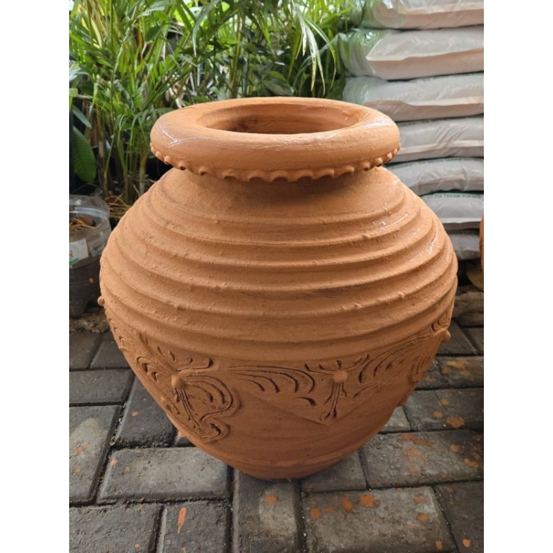 Jual gentong gerabah tanah liat untuk simpan air Diameter 50 Tinggi 70 ...
