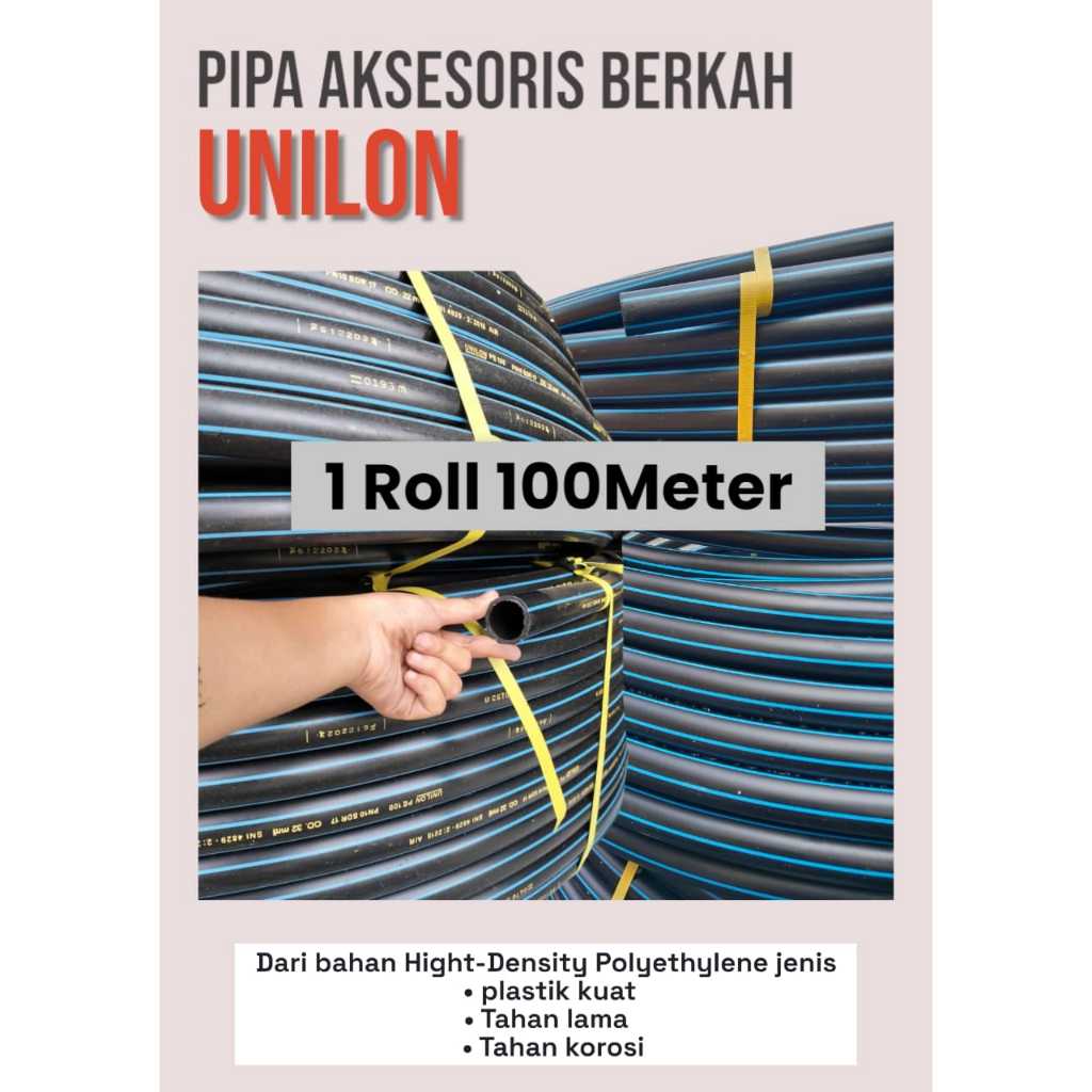 Jual PIPA HDPE UNILON 2 INCH 63MM PN10 (1 ROLL 100 METER) | Shopee ...