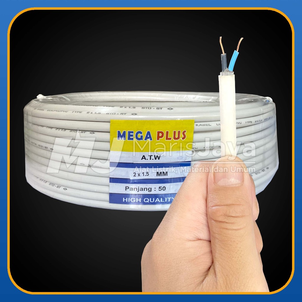 Jual (PER METER) Kabel NYM 2x1,5mm MEGA PLUS / Kabel Listrik 2x1.5mm | Shopee Indonesia