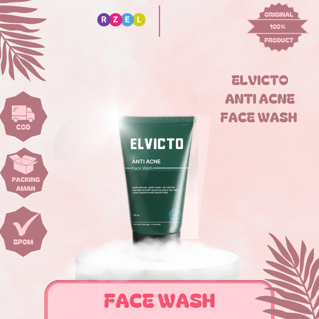 Jual ELVICTO ANTI ACNE FACE WASH | Facial Wash Pria untuk Kulit Berjerawat | Sabun Wajah Pria ...