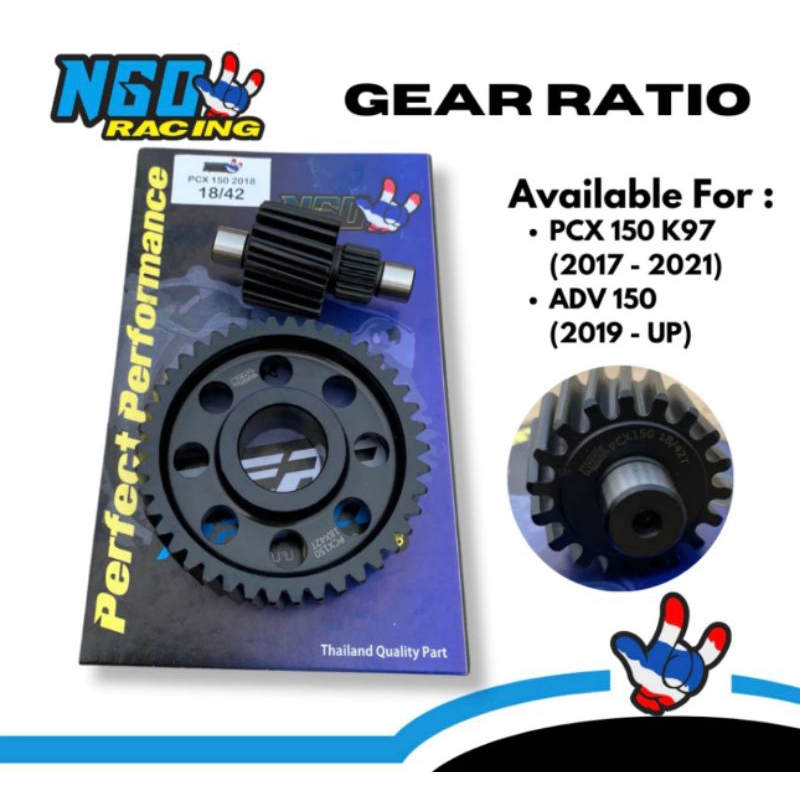 Jual Gear Ratio Gigi Rasio PCX 150 2018-2021 17/42 18/42 NGO Racing ...