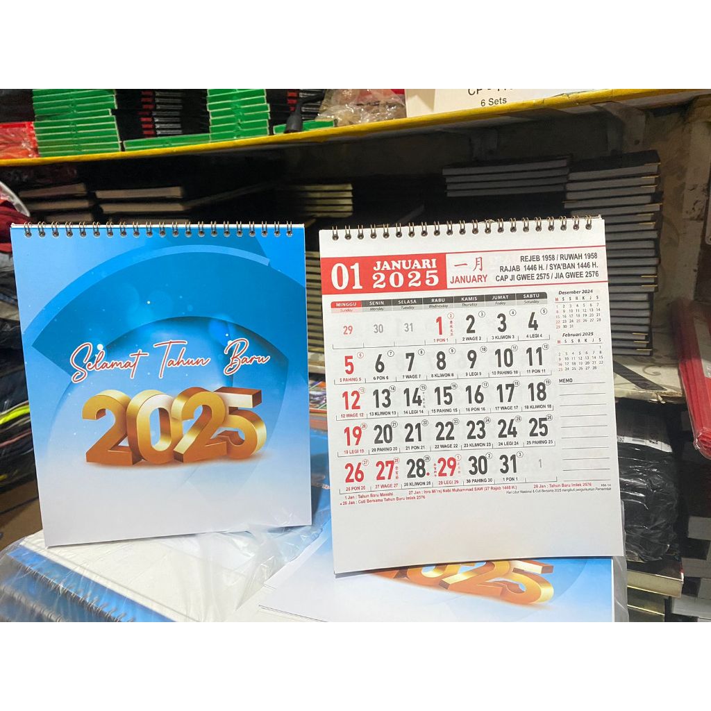 Jual KALENDER KERJA MEJA ANGKA HITAM 2025 - HITAM TINGGI dan lebar ...