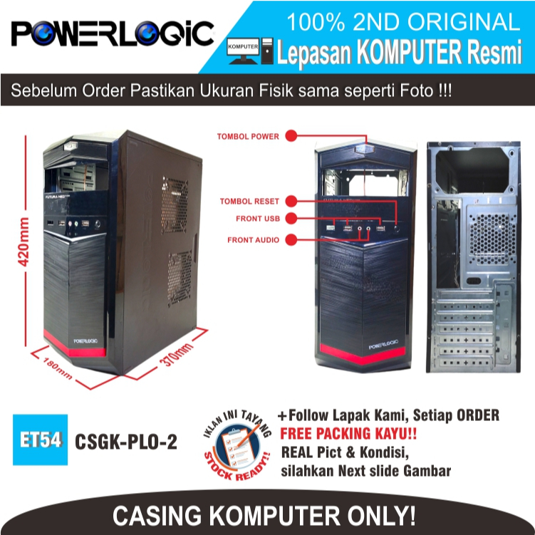 Jual ET54 CSGK-PLO-2 CASING PC KOMPUTER POWERLOGIC FUTURA NEO XV100 ...