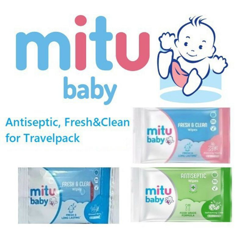 Jual Mitu Baby Tissue Basah 4s / Fresh & Clean Baby Wipes Kecil Per 1 ...