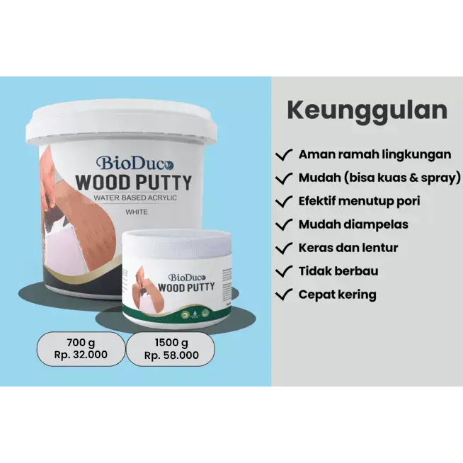 Jual Dempul Kayu Duco Wood Putty Bioduco 700 gr+1500gr Waterbased ...