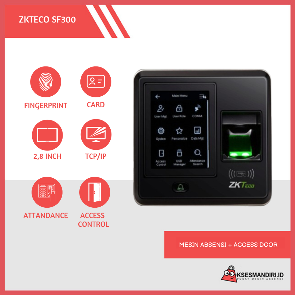 Jual Fingerprint Mesin Absensi & Akses Pintu Sidik Jari ZKTeco SF300 RFID | Shopee Indonesia