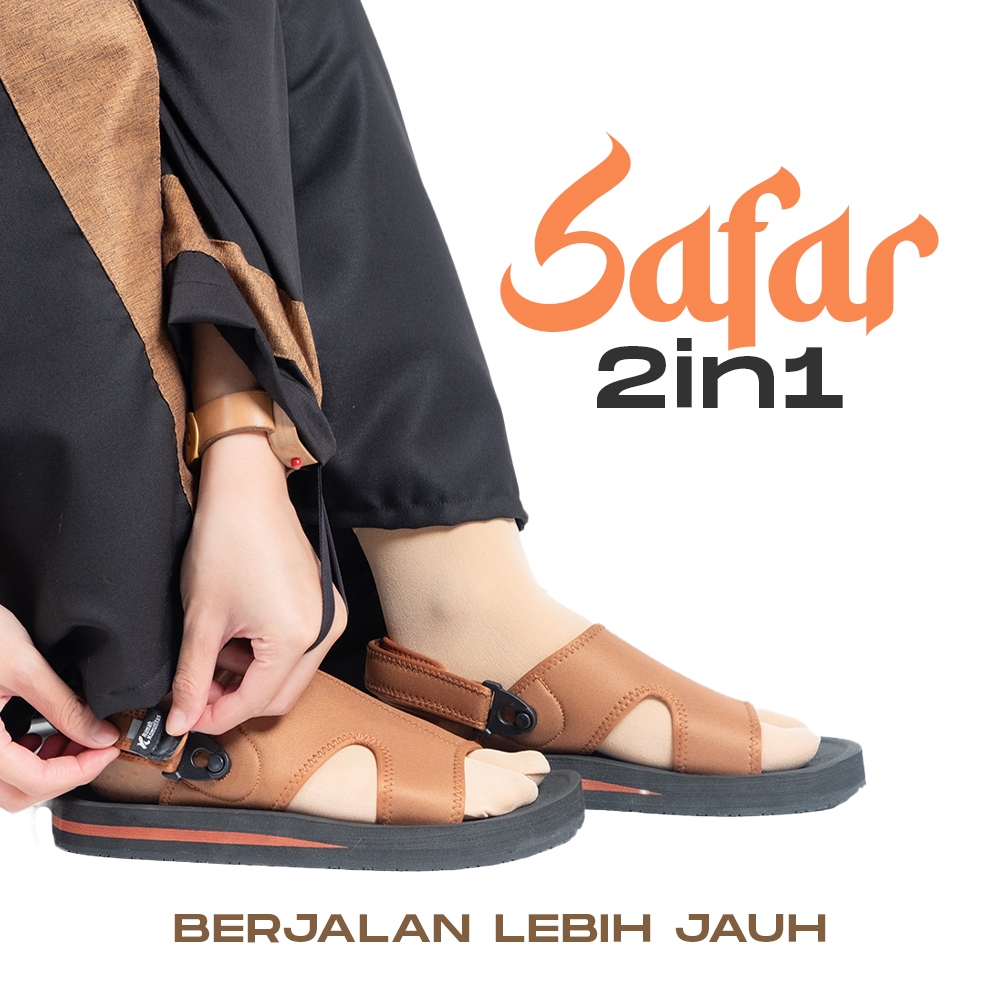 Jual Sandal Safar - Sandal Haji Umrah Ringan Kasual 2 in1 Slide Anti ...