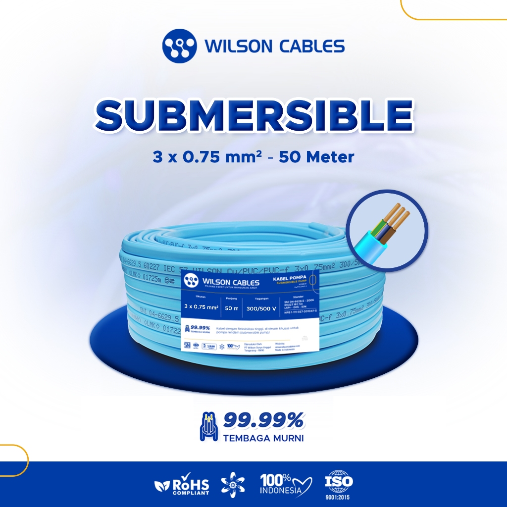 Jual WILSON CABLES - Kabel Pompa NYMHY 3x0.75 mm² 50 Meter Kabel ...