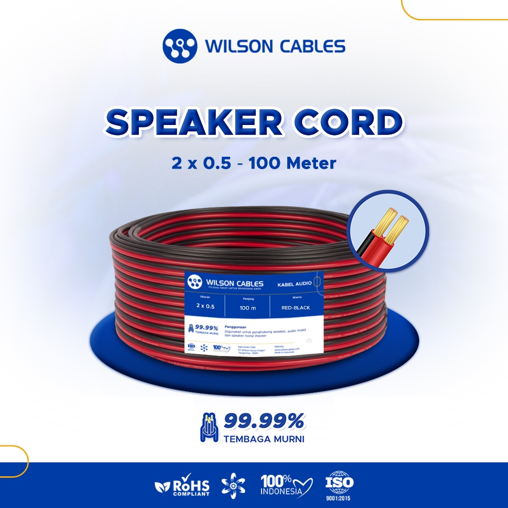 Jual WILSON CABLES - Kabel Audio 2x0.5 mm² (2x20/0.18) 100 Meter ...