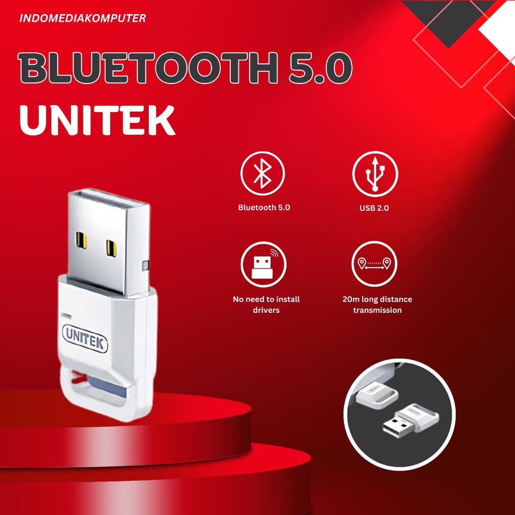Jual Bluetooth 5.0 Dongle Unitek Dongle Bluetooth 5.0 Unitek Bluetooth ...