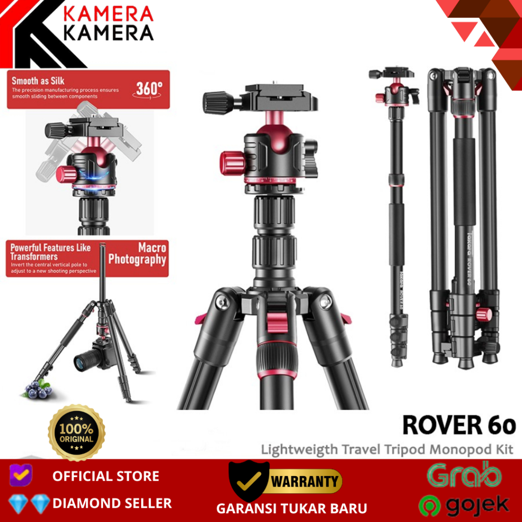 Jual Takara ROVER 60 Compact 2 in 1 Traveller Tripod Monopod Kit ...