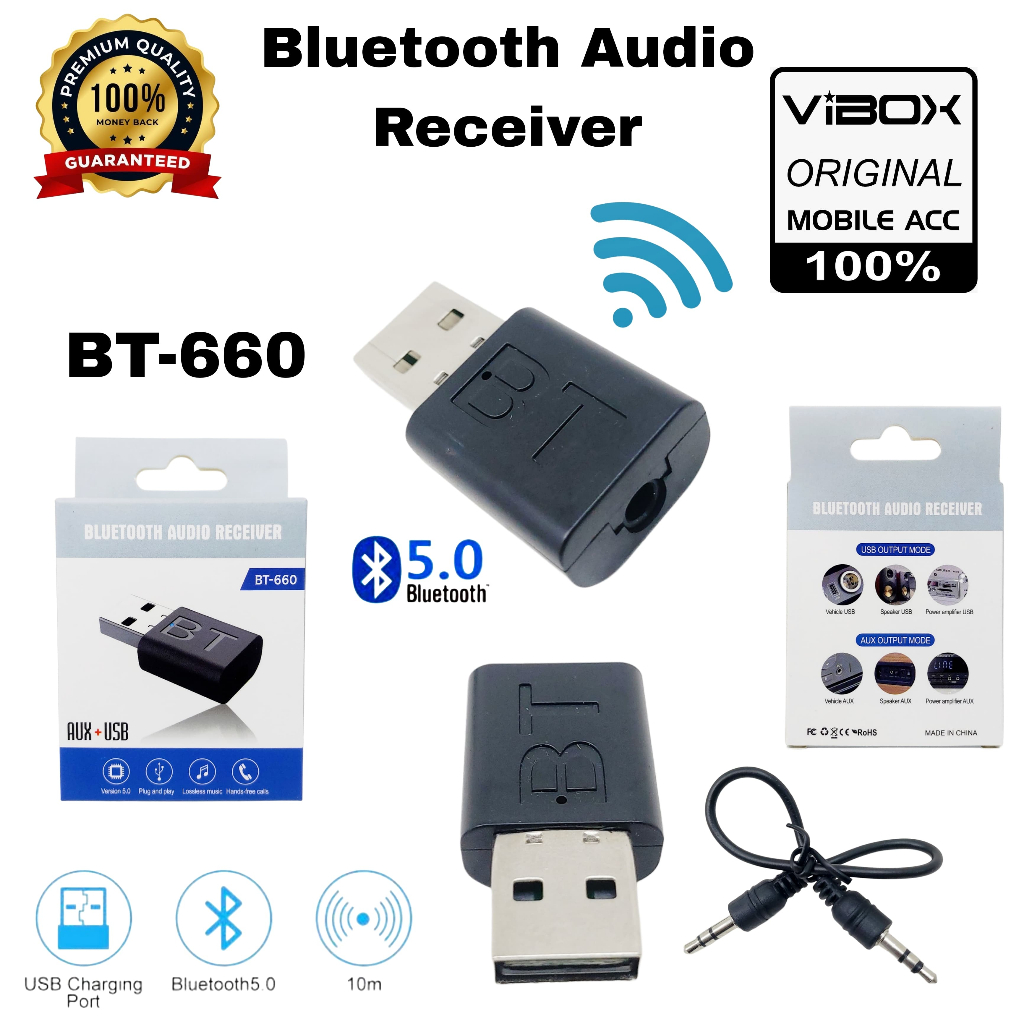 Jual Vibox BT-660 Usb Car Bluetooth Receiver BT Audio Mobil Multy Media ...