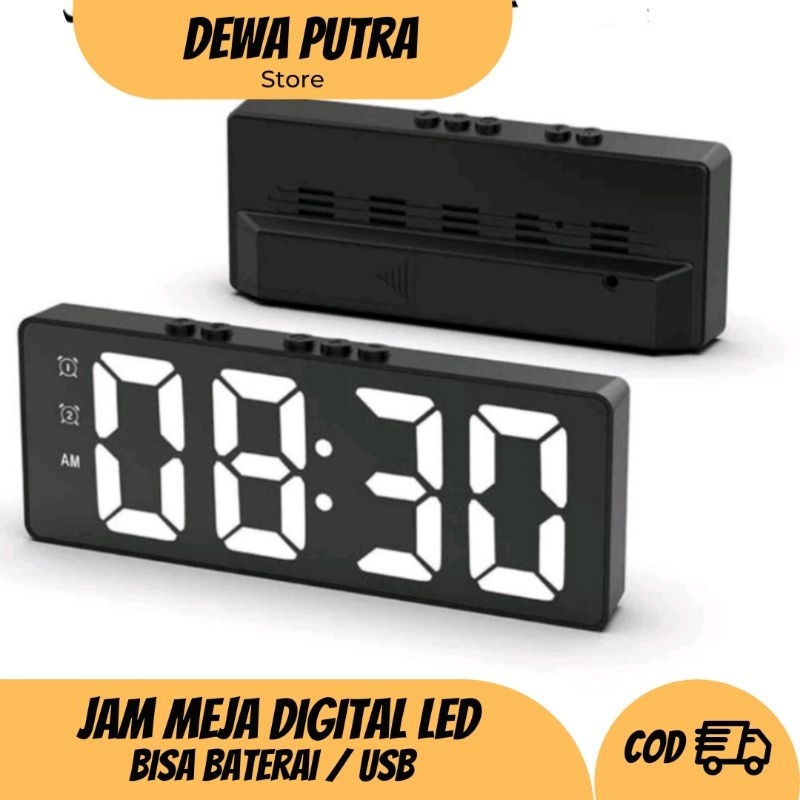 Jual Jam Meja Digital LED Alarm menggunakan Baterai / USB | Shopee ...
