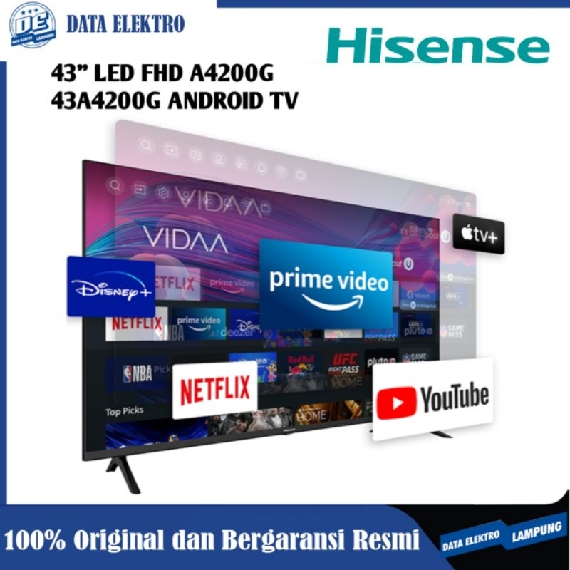 Jual Hisense 43 Inch Android11 Bezelless Design Voice Control TV ...