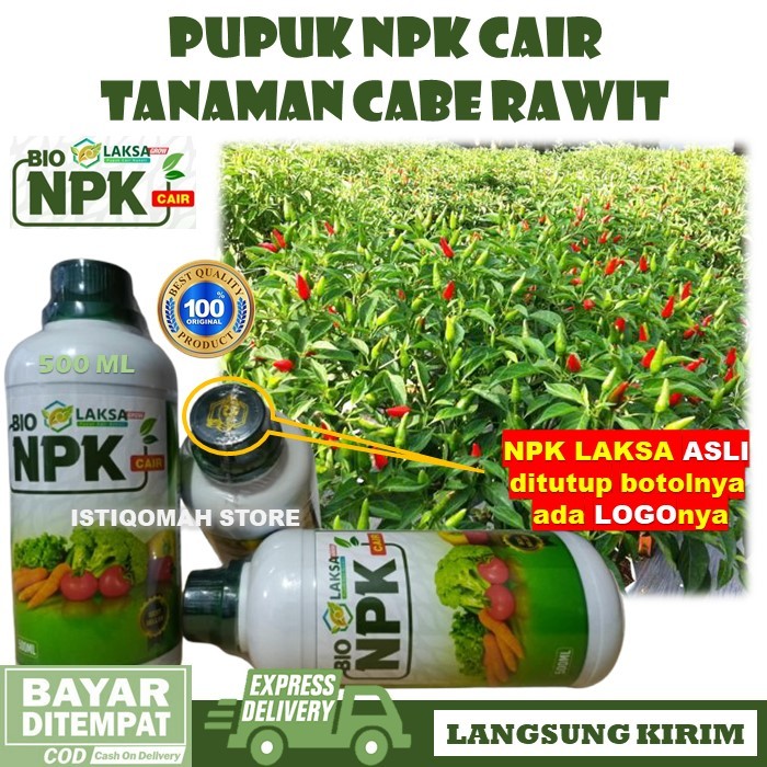 Jual BIO NPK LAKSA GROW 500ml - Pupuk NPK Cair untuk Tanaman Cabe Rawit Sampai Bosan Petik, Cabe ...
