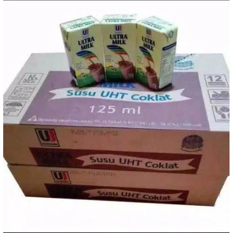 Jual susu Ultra milk coklat / stroberi 125ml harga 1 dus isi 40 pcs | Shopee Indonesia