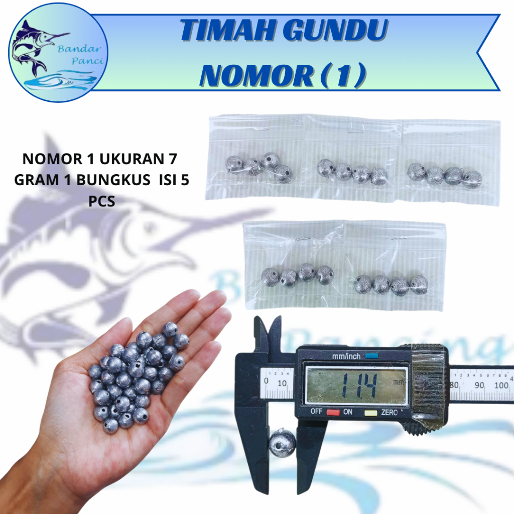 Jual Timah Pancing Bolong Tengah Atau Timah Gundu Nomor 1 Ukuran 7 Gram Isi 5 PCS | Shopee Indonesia