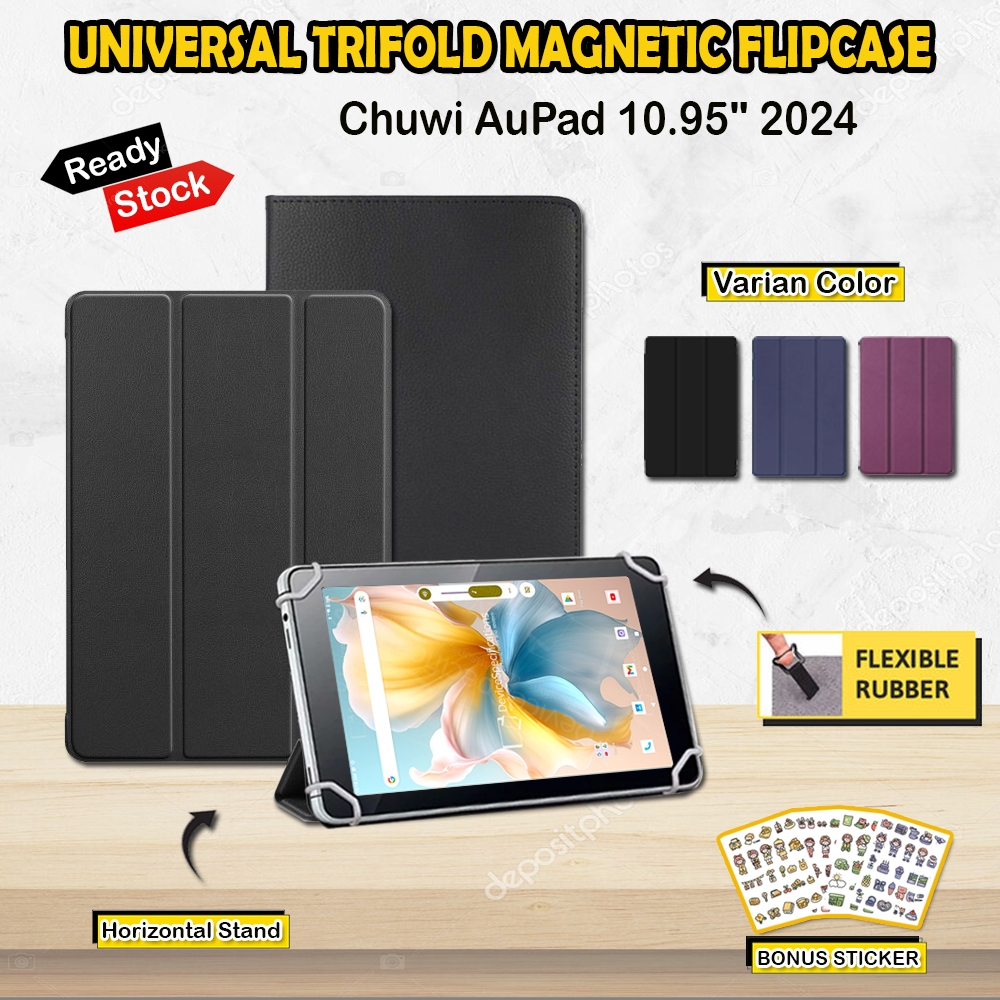 Jual CHUWI AuPad 10.95" 20224 FREE STICKER Trifold Leather Book Cover ...