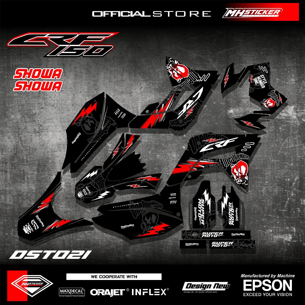 Jual decal stiker crf 150 l custom full body sticker variasi gradasi ...