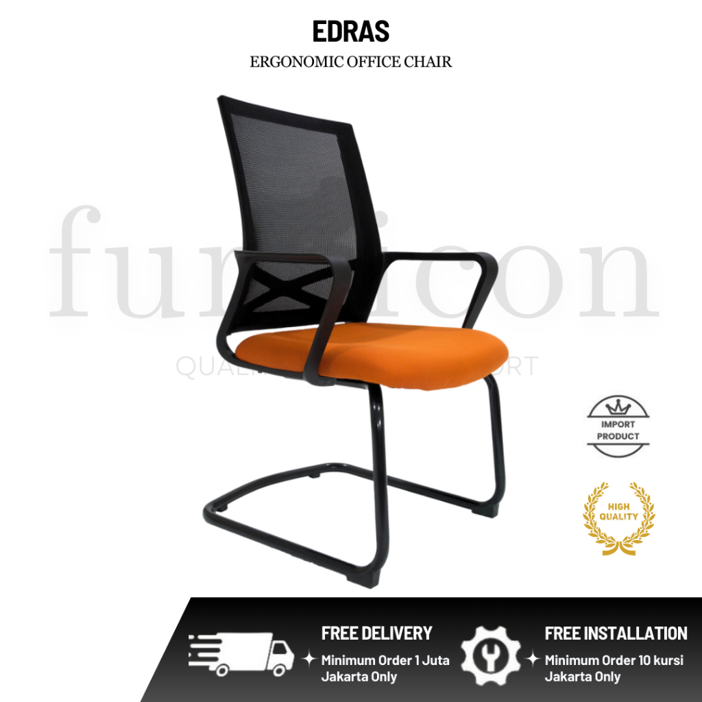 Jual Kursi Kantor Furnicon Edras Black Orange / Kursi Kerja Kantor ...