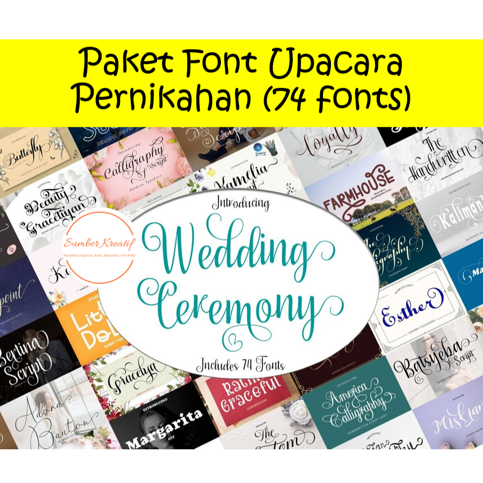 Jual Paket Font Upacara Pernikahan (74 fonts) | Shopee Indonesia