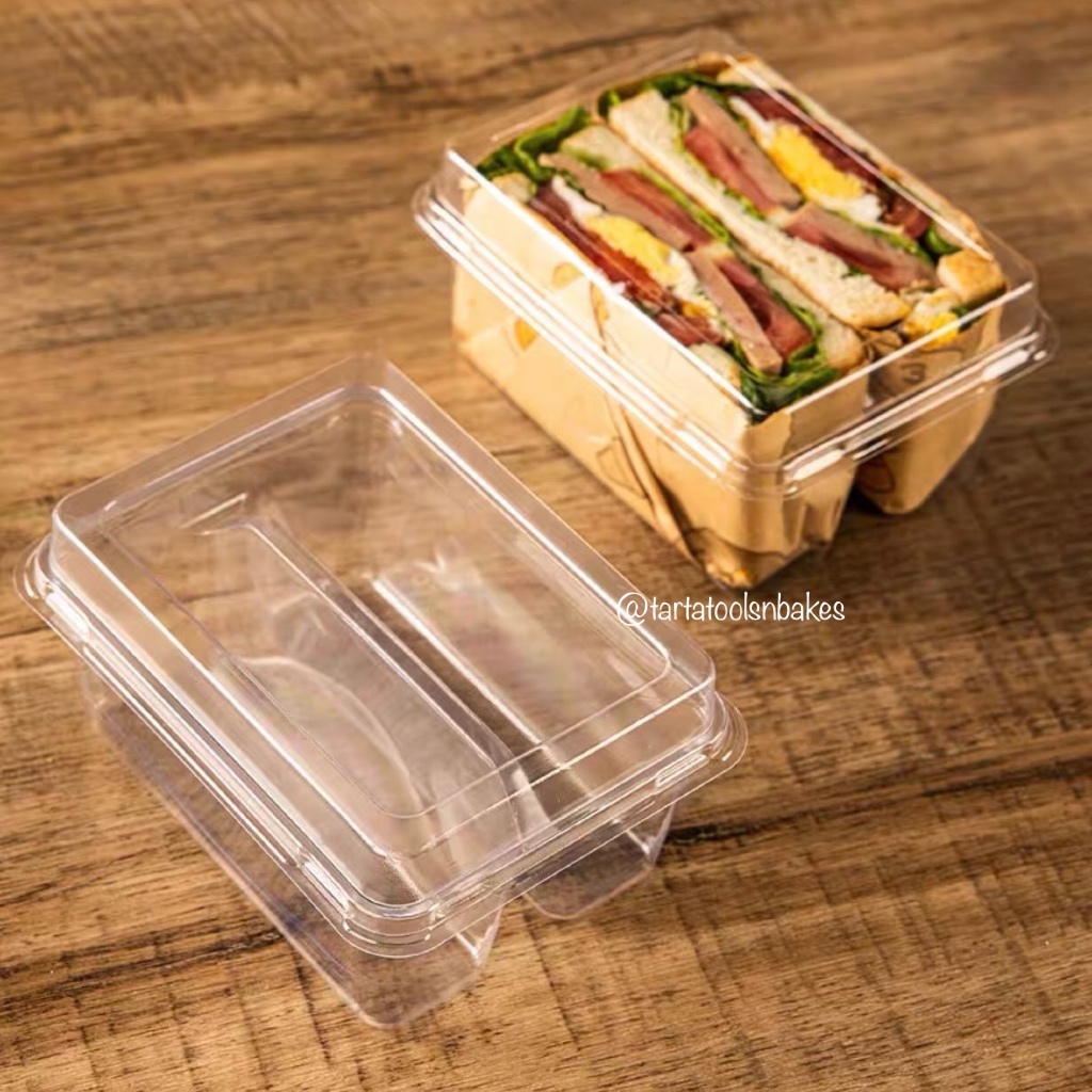 Jual (10SET) Mika Box Sandwich Bening 2 Sekat + Tutup Mika | Box Toast ...
