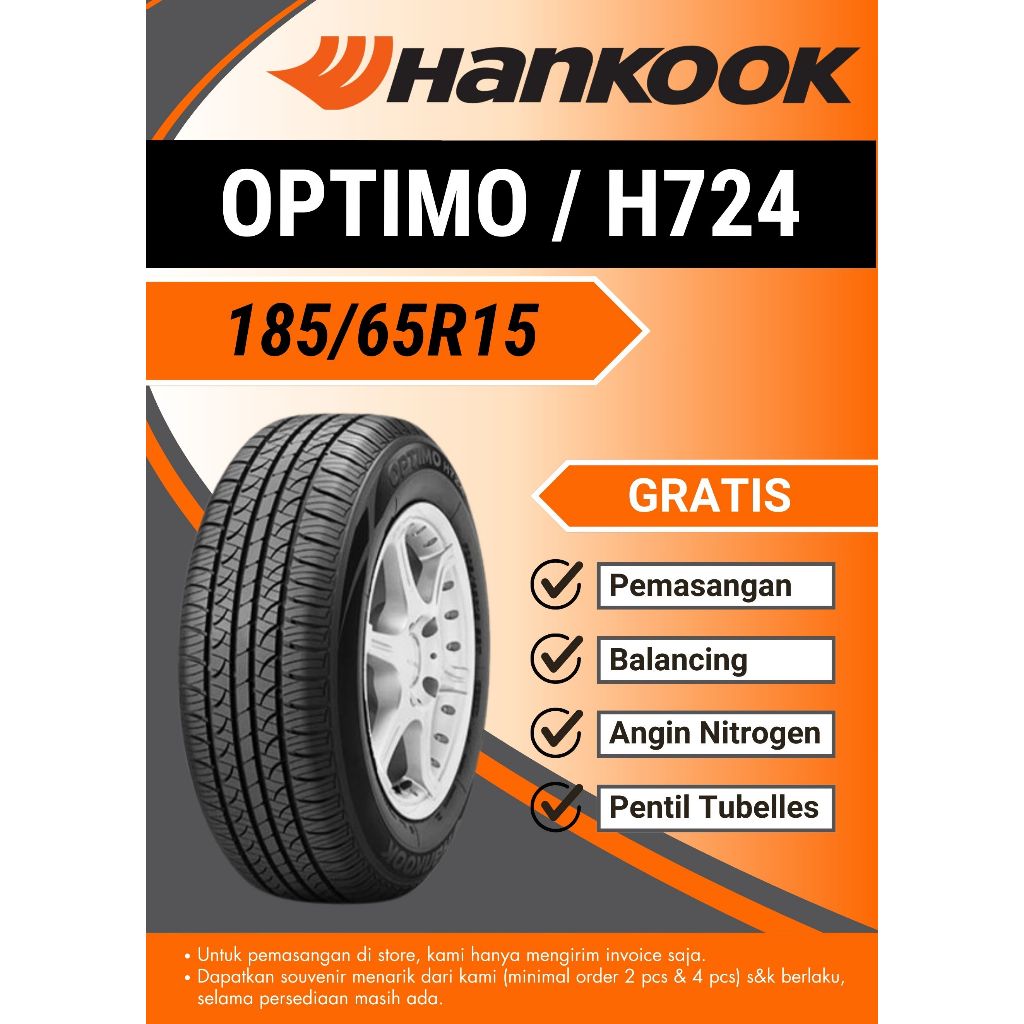 Jual Ban Mobil Hankook 185/65R15 86T Optimo H724, 185-65-15, 1856515, 185/65/15, 185 65 15 ...
