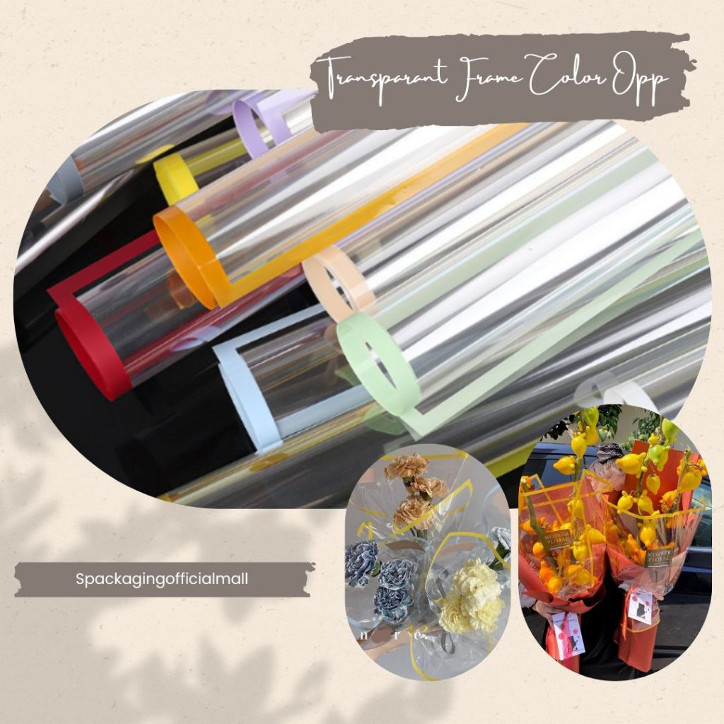 Jual TRANSPARENT FRAME COLOR OPP / CELLOPHANE / FLORIST PAPER / KERTAS ...