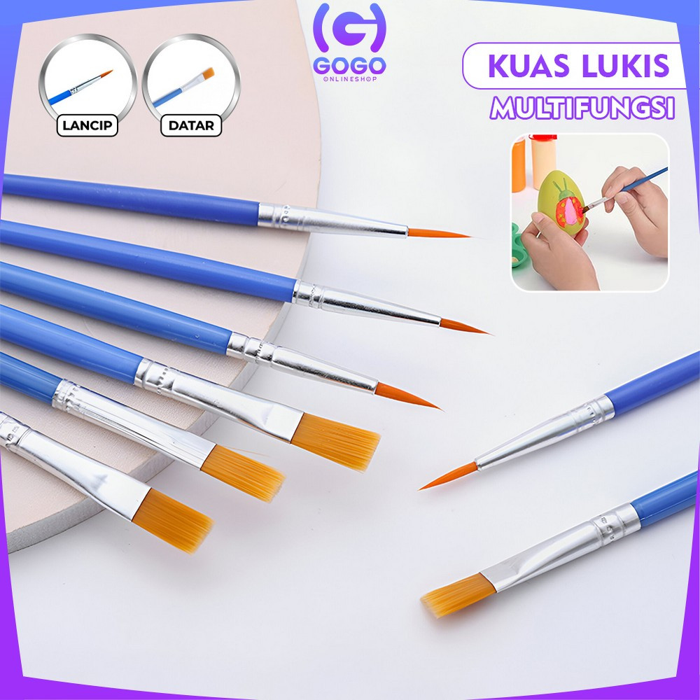 Jual GOGO-A98 Kuas Lukis Cat Air Paint Brush Nilon Ujung Pointed dan ...