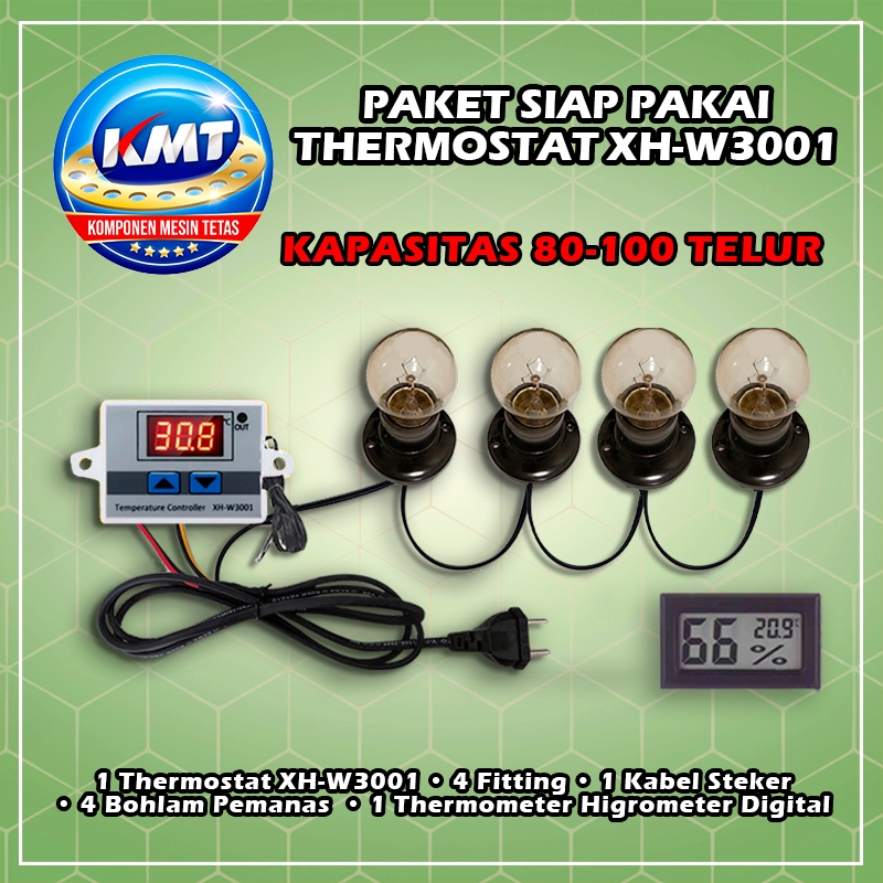 Jual Paket Siap Pakai XH-4P-THD-S Termostat Thermostat XH W-3001 Mesin Tetas Penetas Telur KMT ...