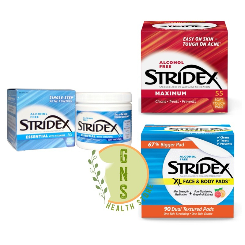 Jual Stridex Single Step Acne Maximum Essential Blue Red XL Face Body ...