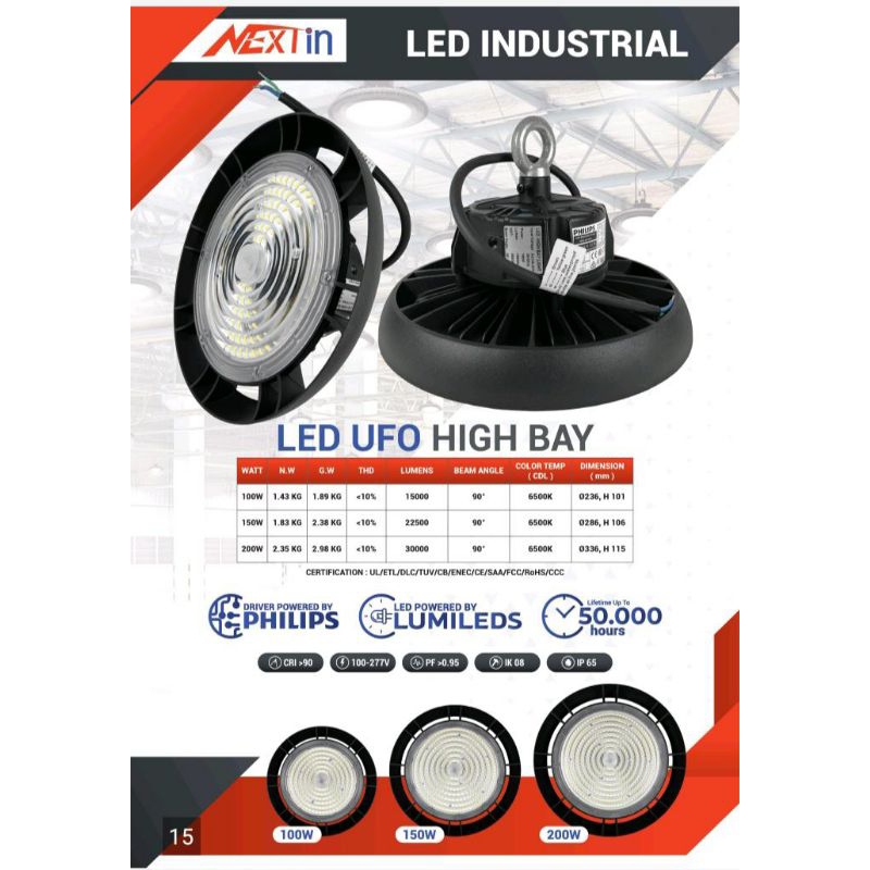 Jual lampu sorot led highbay UFO travo Philips 200w 150w 100w high ...