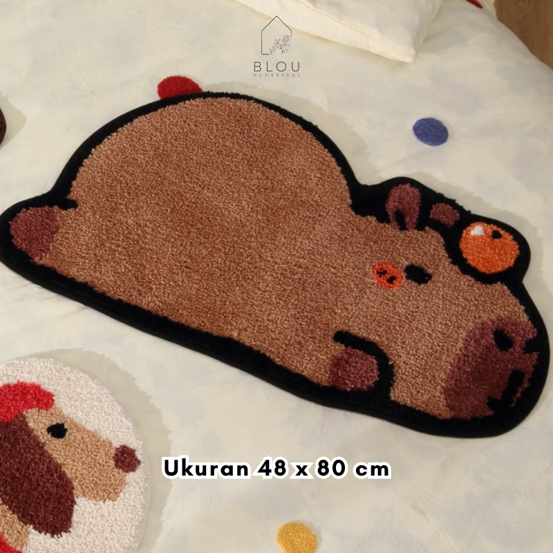 Jual Blou Karpet Unik Capybara Keset Karpet Rumah Kamar Tidur Kamar ...