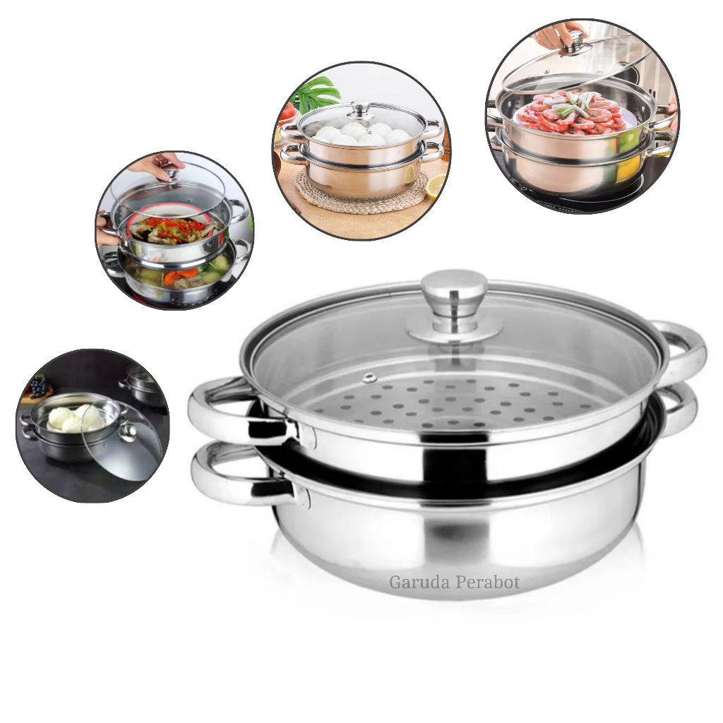 Jual Panci Kukus 2 Susun Besar / Panci Rebus 28 Cm 2 Tingkat/ Panci ...