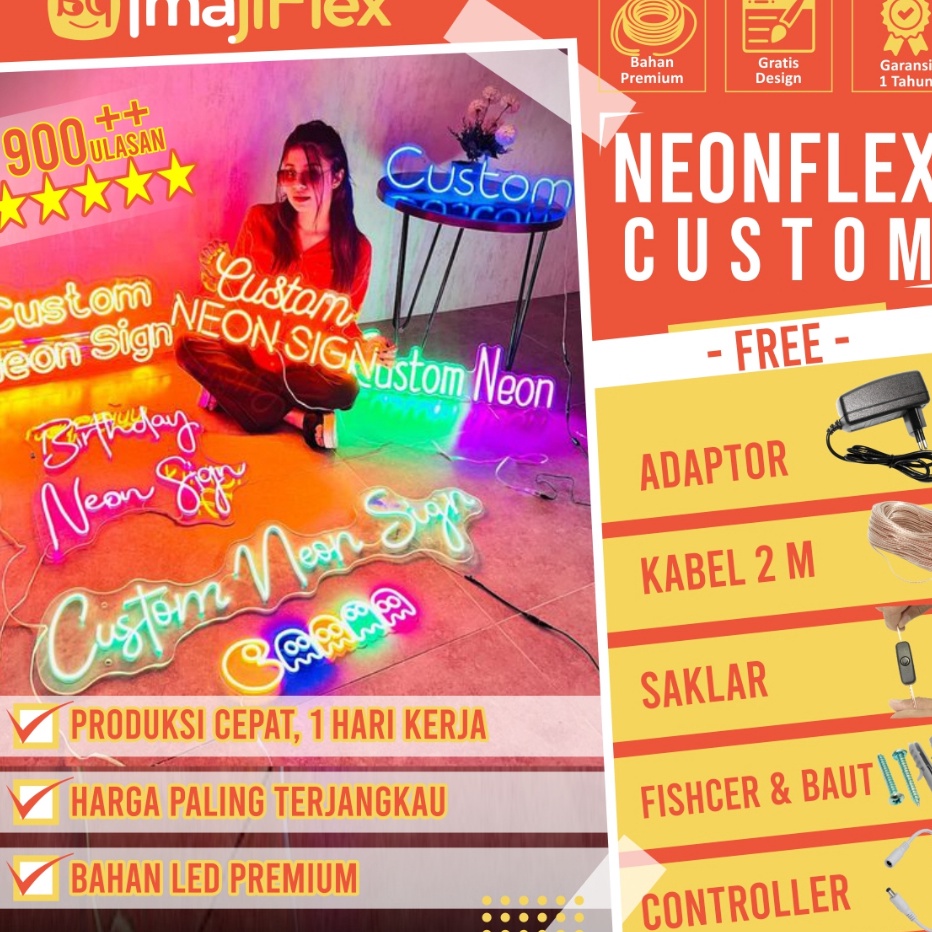Jual Neon Sign Flex Neon Flex Neonsign huruf Lampu hias Lampu Cafe ...