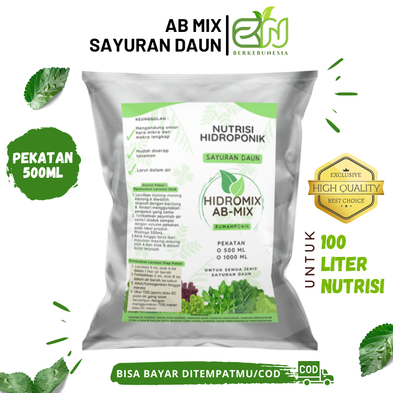 Jual Nutrisi Pupuk Ab Mix Hidroponik Sayuran Daun 500 ml | Shopee Indonesia