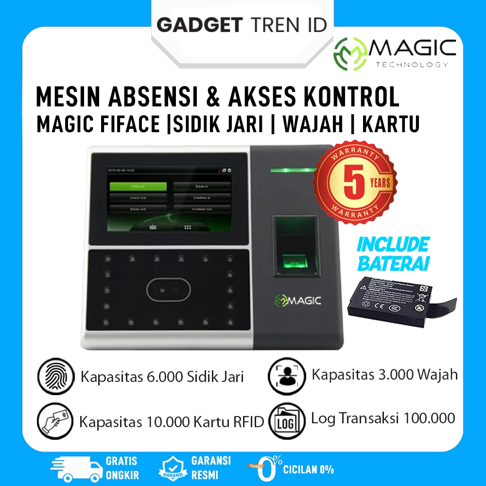 Jual Mesin Absen Magic Fiface | Mesin Absensi Wajah | Fingerprint ...