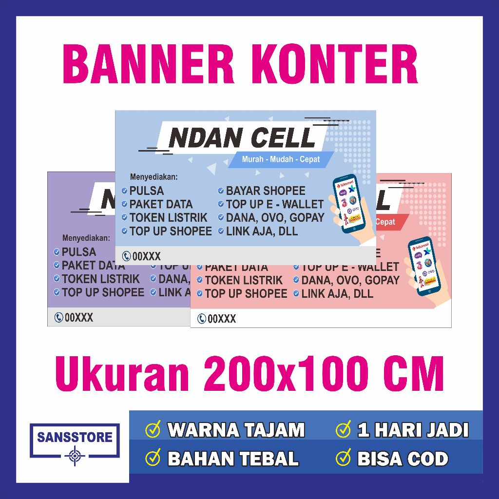 Jual SPANDUK KONTER 2X1 BANNER I SPANDUK I BENNER I BALIHO | Shopee ...