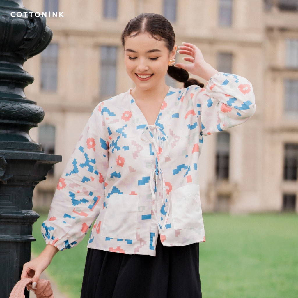 Jual COTTONINK - Atasan Blouse Wanita Pixel Pisano #RetroCollection | Shopee Indonesia