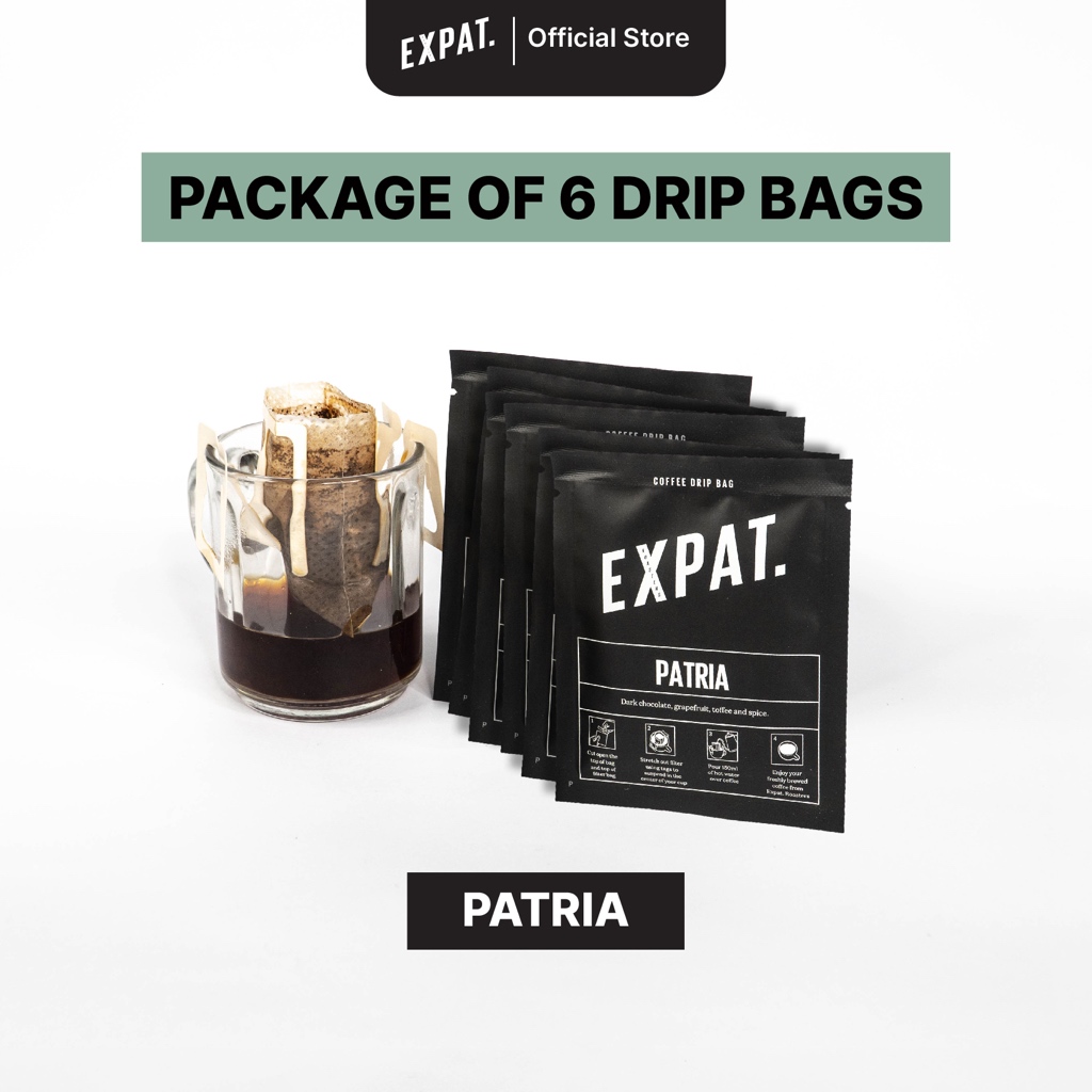 Jual Expat Roasters Package of 6 Patria Single Use Filter Coffee 10g ...