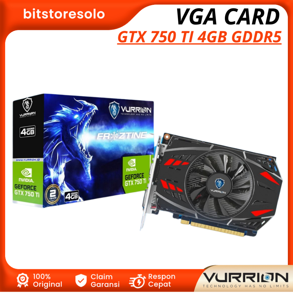 Jual VGA Card Vurrion GTX 750 TI 4GB GDDR5 128bit | Shopee Indonesia
