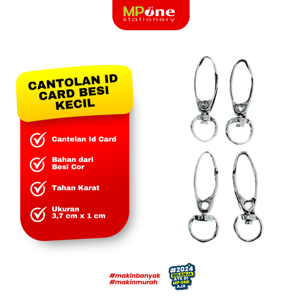 Jual (1 PCS) Cantelan Gantungan Tali Id Card Besi Kecil / Pengait Besi ...