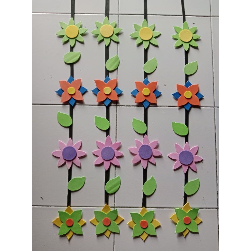 Jual hiasan gantung kelas, hiasan dinding tirai gantung jendela BUNGA BESAR dekorasi sekolah ...