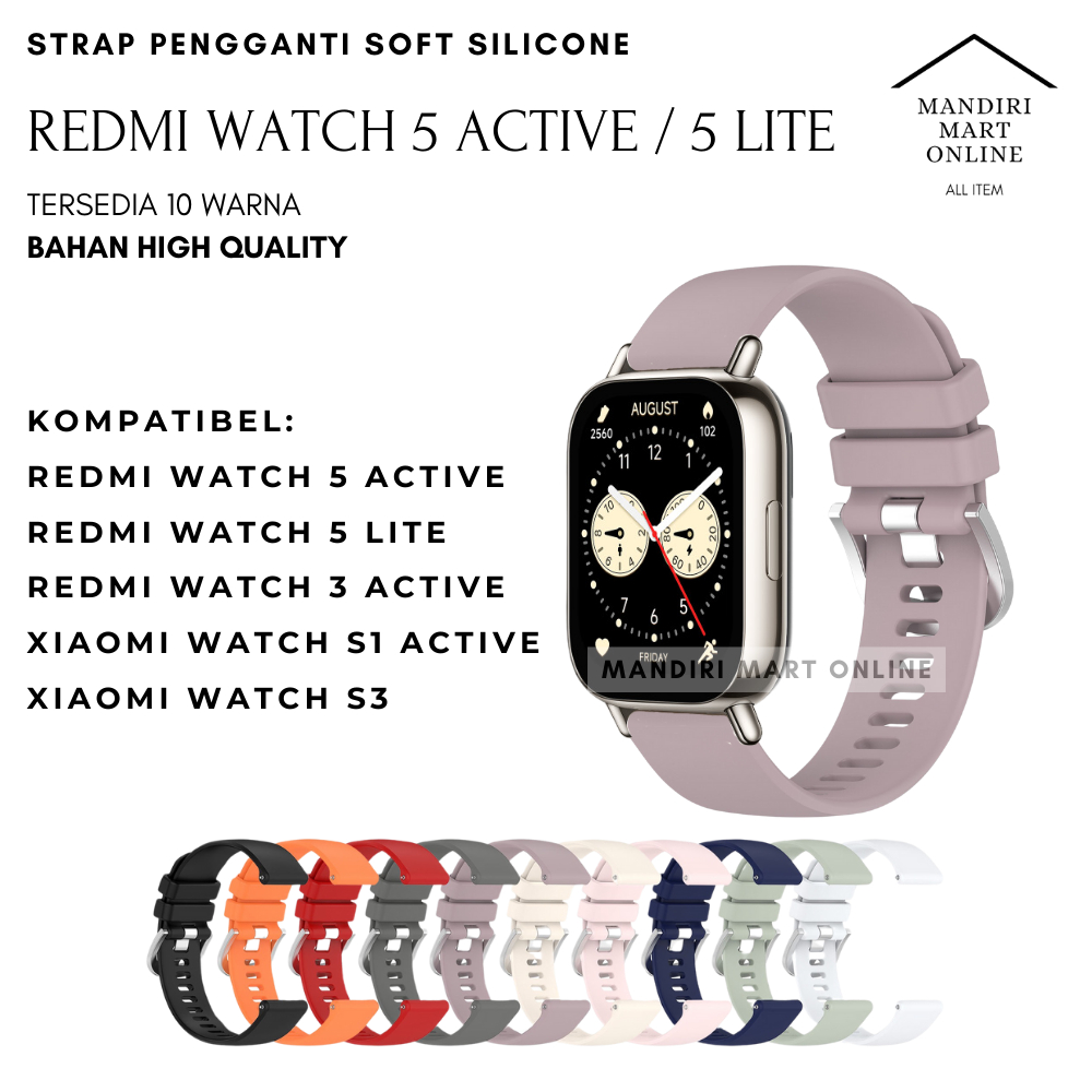 Jual Strap Redmi Watch 5 Active Silicone Tali Pengganti Redmi Watch 5 ...