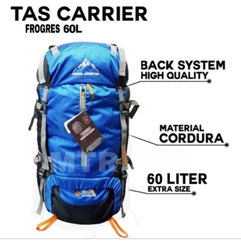Jual TAS GUNUNG 60L + RAINCOVER // CARRIER BAG OUTDOR 60L | Shopee ...