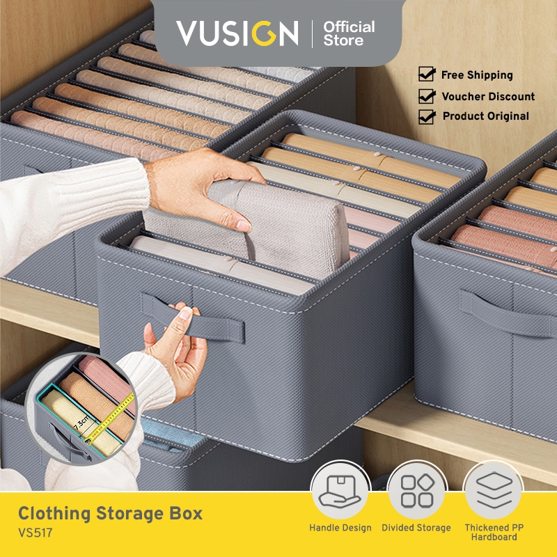 Jual Vusign Clothes Storage Box Sekat / Kotak Tempat Pakaian Lipat ...
