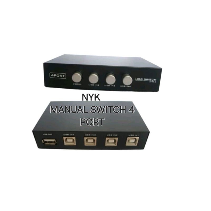 Jual NYK Switch Manual 4port Manual Usb Switch | Shopee Indonesia